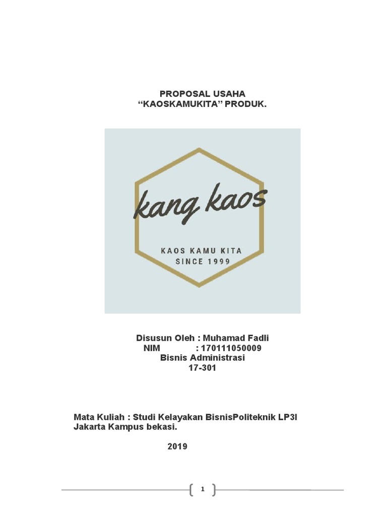 Proposal Usaha Sablon Kaos | PDF