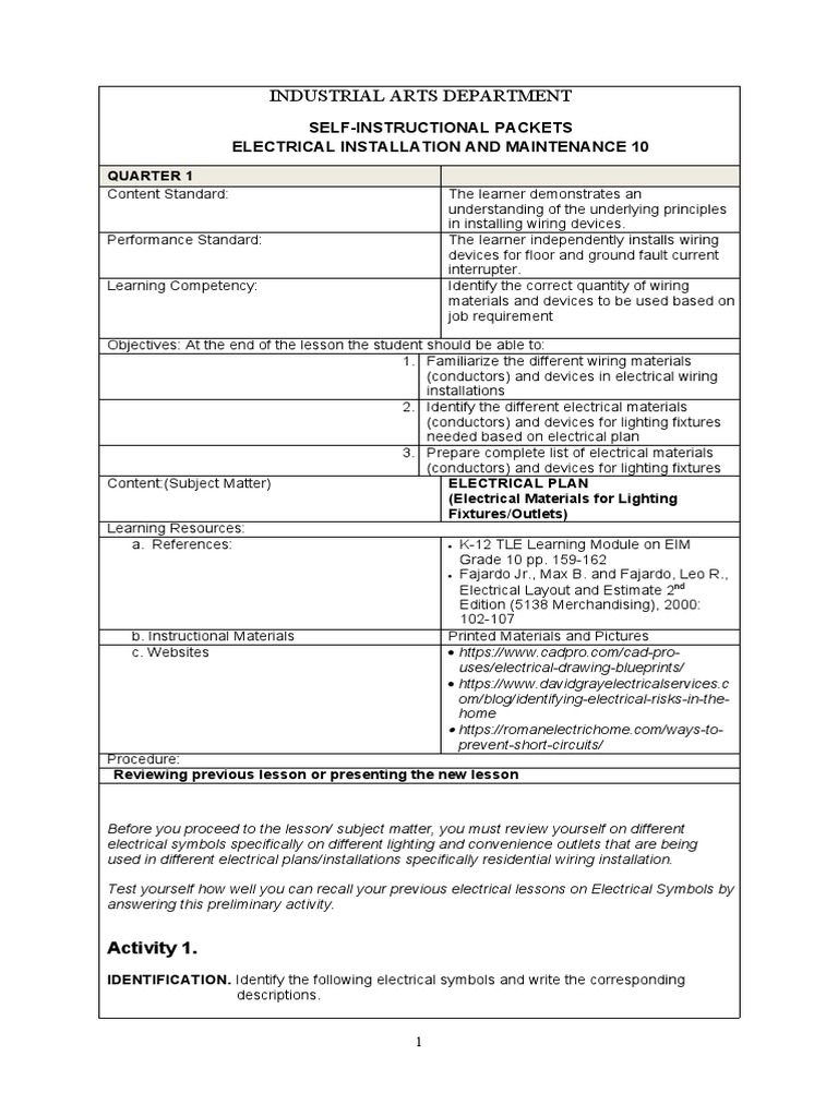 Eim Module 6 | PDF | Electrical Wiring | Electrical Conductor