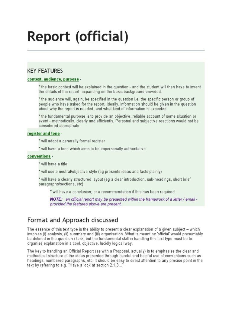 Report Text Type Conventions | PDF | Question | Information