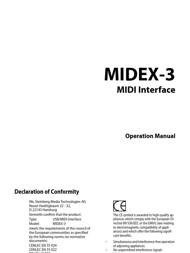 Midex-3: MIDI Interface | PDF | Usb | Input/Output