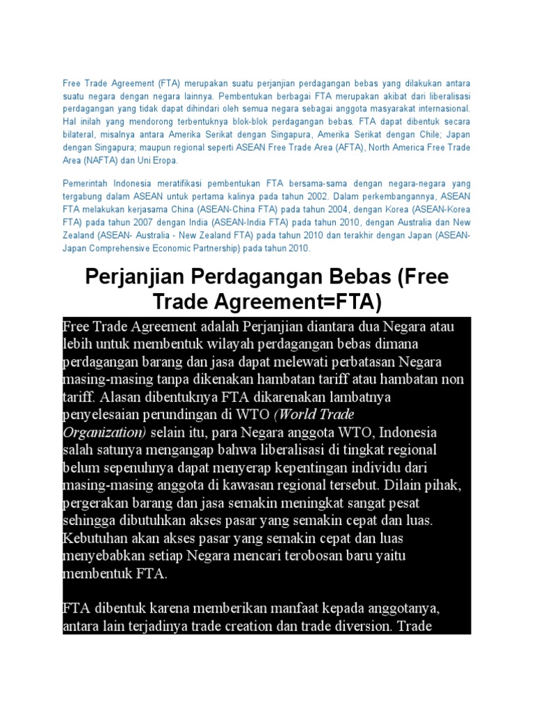 Free Trade Agreement | PDF