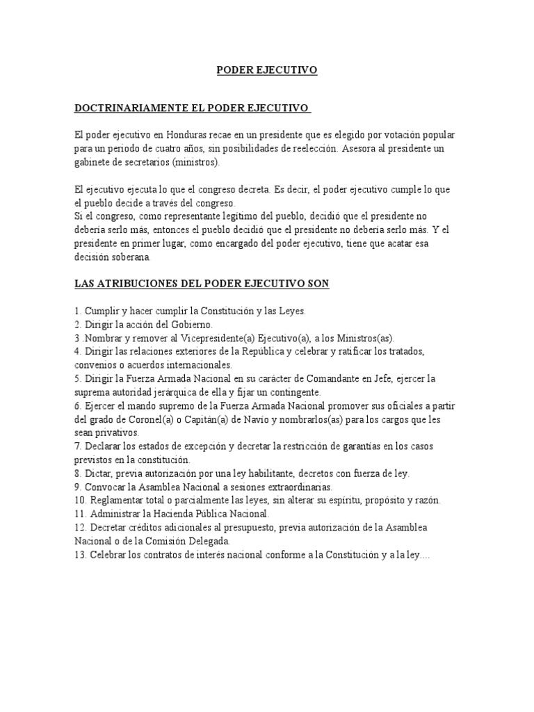 La estructura y funciones de los tres poderes del Estado en Honduras ...