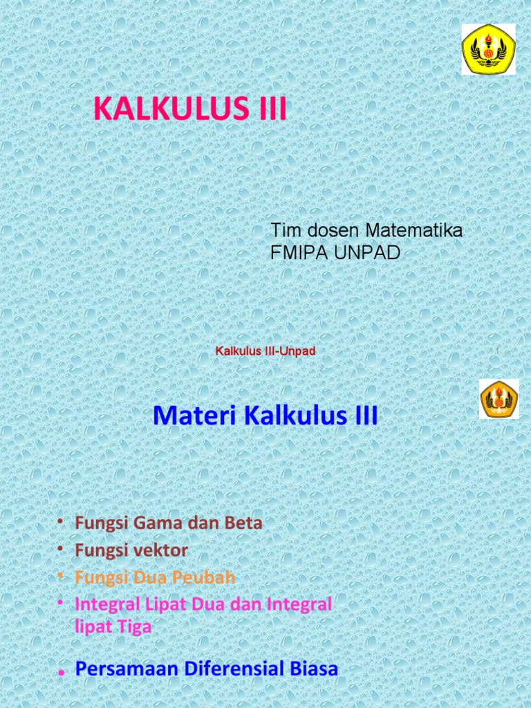 Materi dan Evaluasi Kalkulus III | PDF