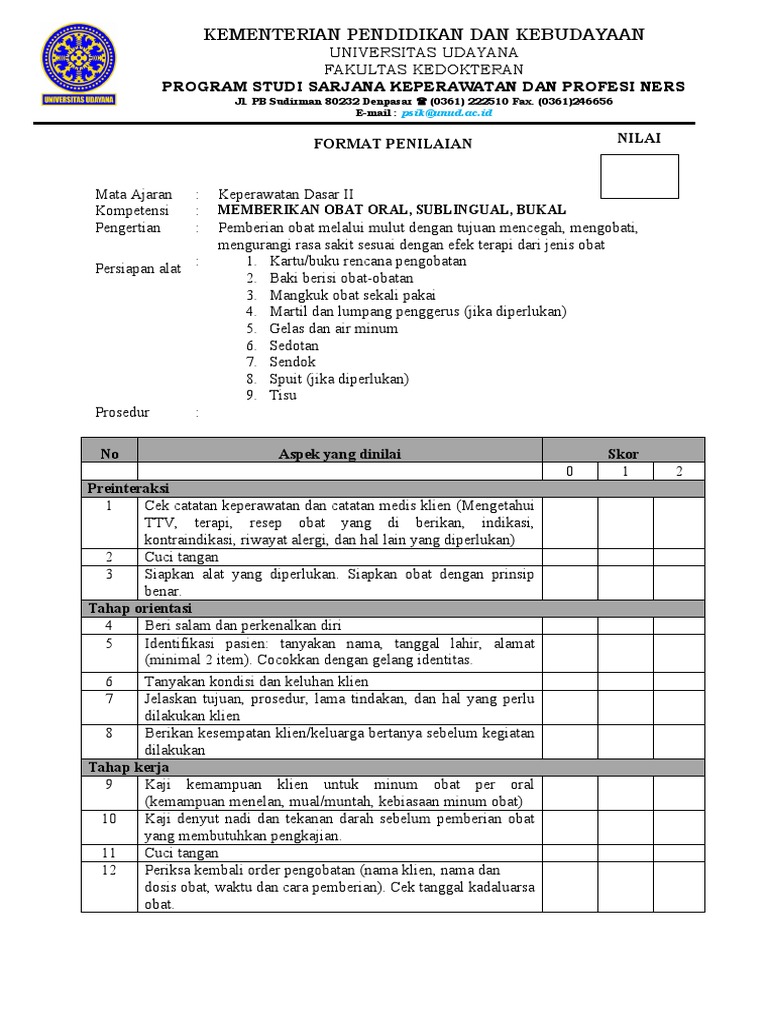 SOP OBAT ORAL, SUBLINGUAL, BUKAL Edit 2020 | PDF