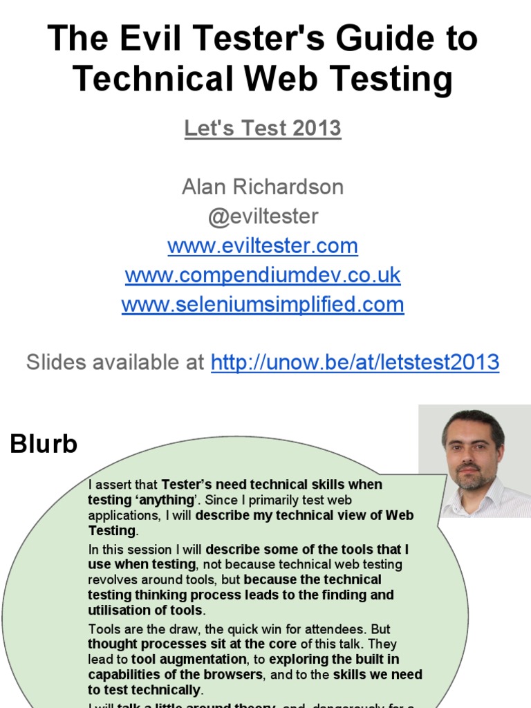 The Evil Testers Guide To Web Testing | PDF | World Wide Web | Internet ...