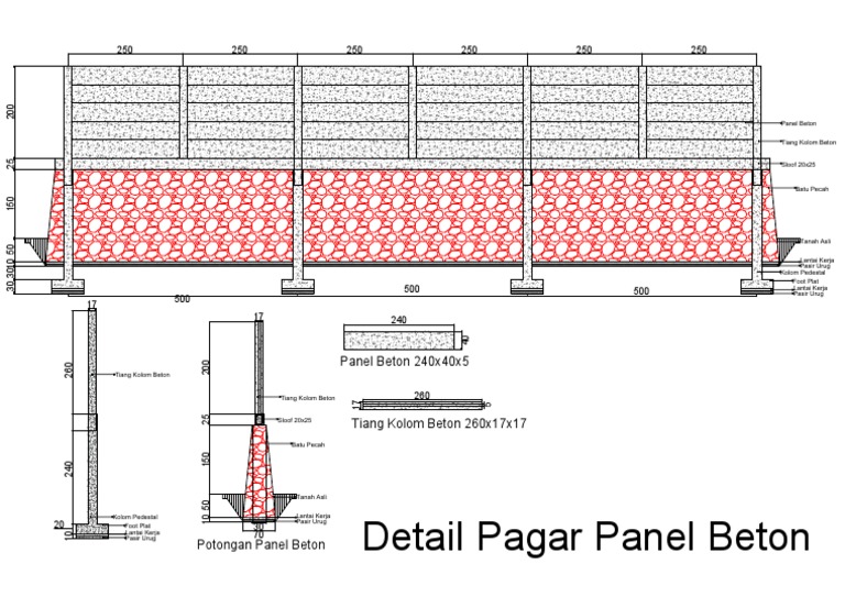 Detail Pondasi Pagar Panel Beton | PDF