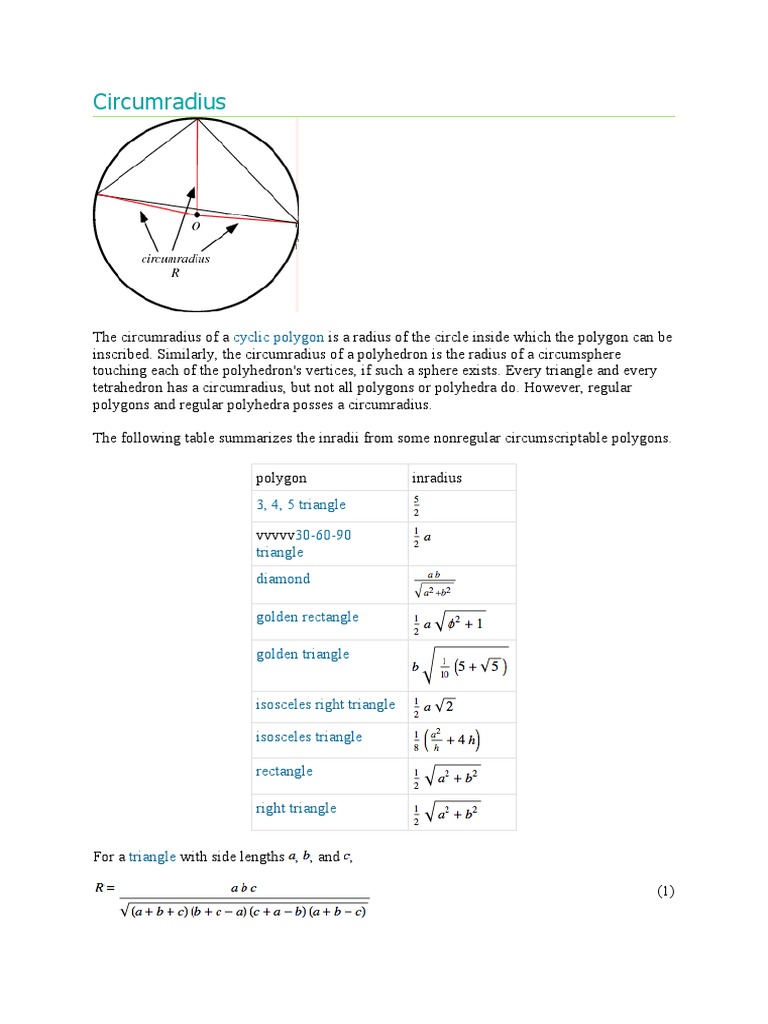Circumradius | PDF | Triangle | Circle