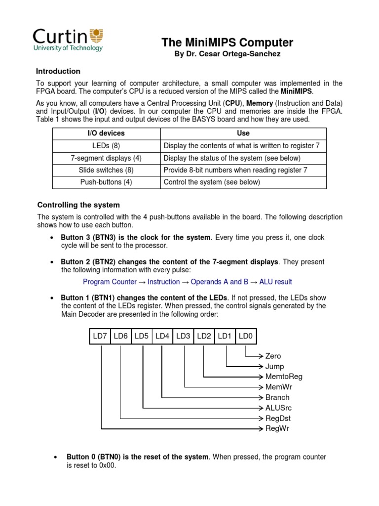 Mini MIPS | Download Free PDF | Central Processing Unit | Computer Program