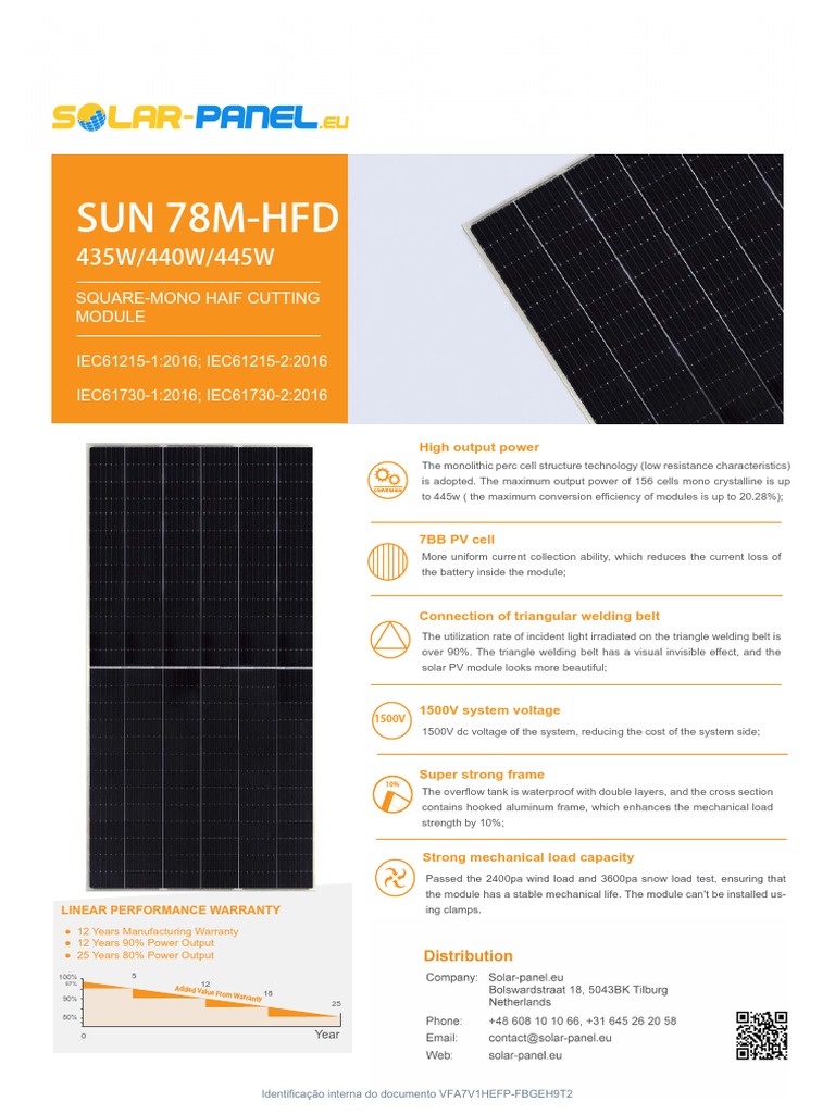 Datasheet Painel Solar Sun 78m Sunergy 440w | PDF | Photovoltaics ...