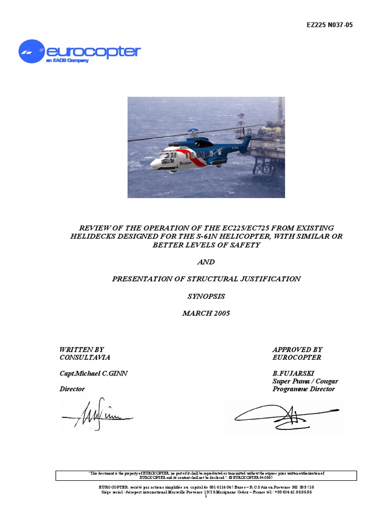 CONSULTAVIA-EC225 Landing Weight | PDF | Landing Gear | Force
