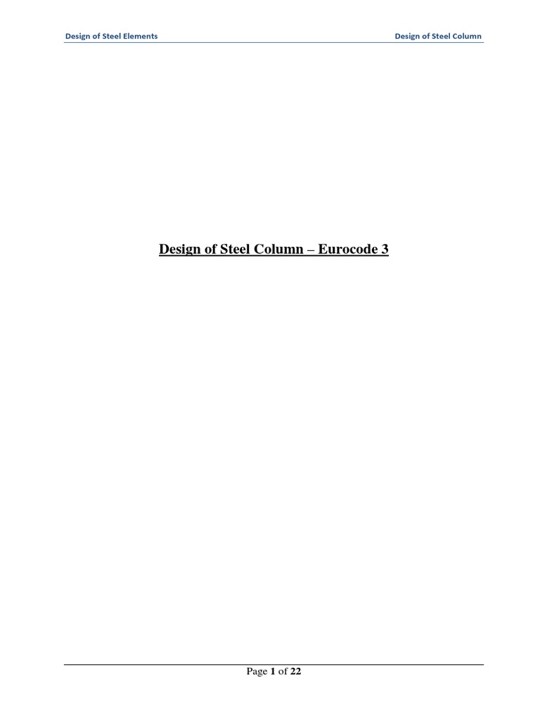 Design of Steel Column | PDF | Buckling | Column