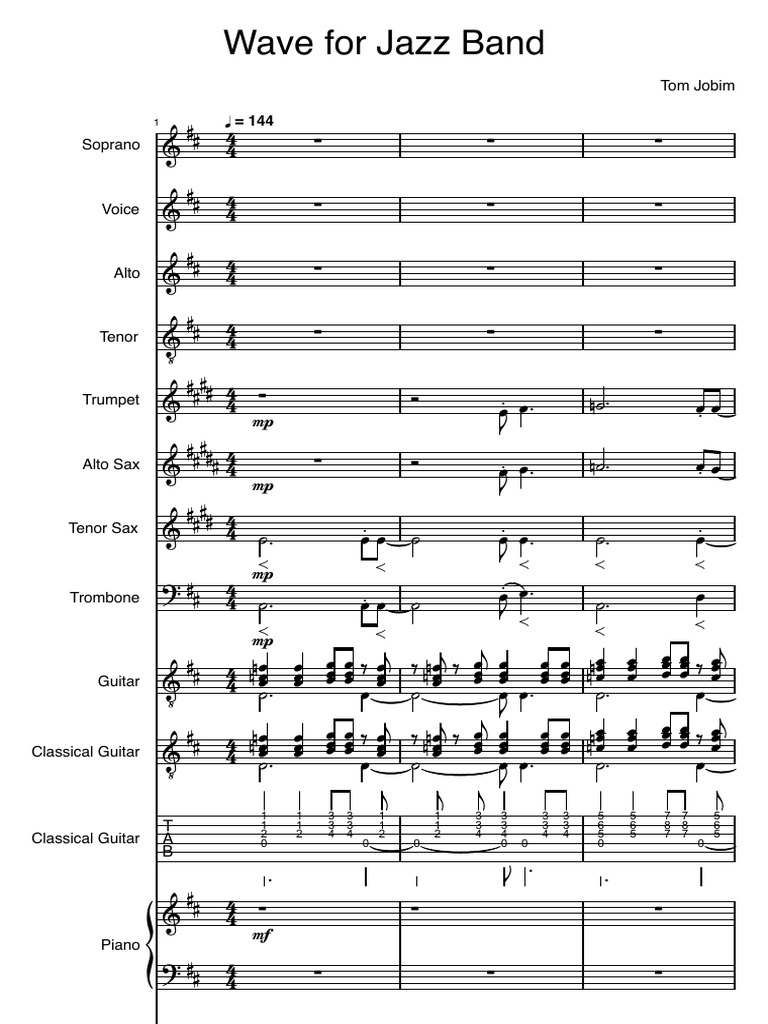 Wave Sheet Music for Jazz Band | PDF | Saxophone | Jazz