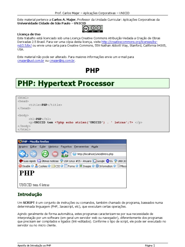 Apostila de Aplicacoes Corporativas - PHP | PDF