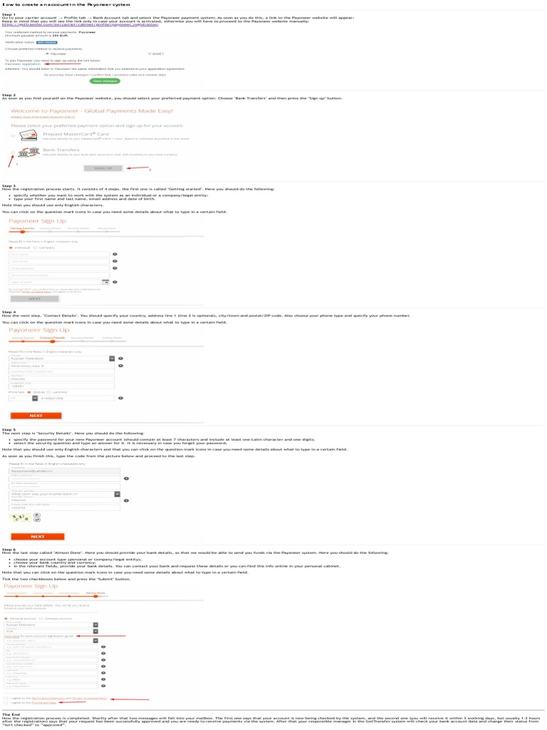 Step-by-Step Payoneer Account Setup | PDF | Password | Computer ...