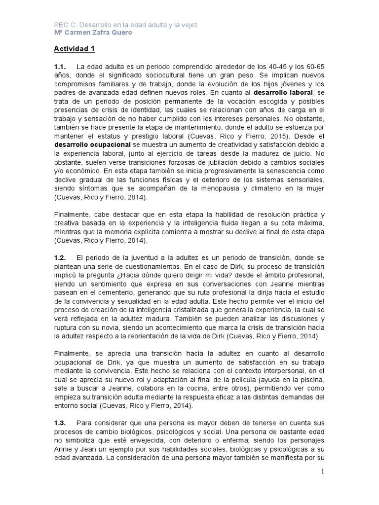 Zafra Mzafraq PEC C El Desarrollo en La Edad Adulta y 18-05-2020!08!43 32 | PDF | Vejez | Adultos