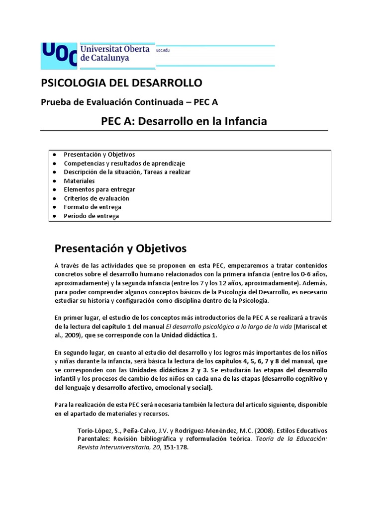 Pec A Psicologia Del Desarrollo - Respuestas | PDF | Teoría de apego | Las emociones