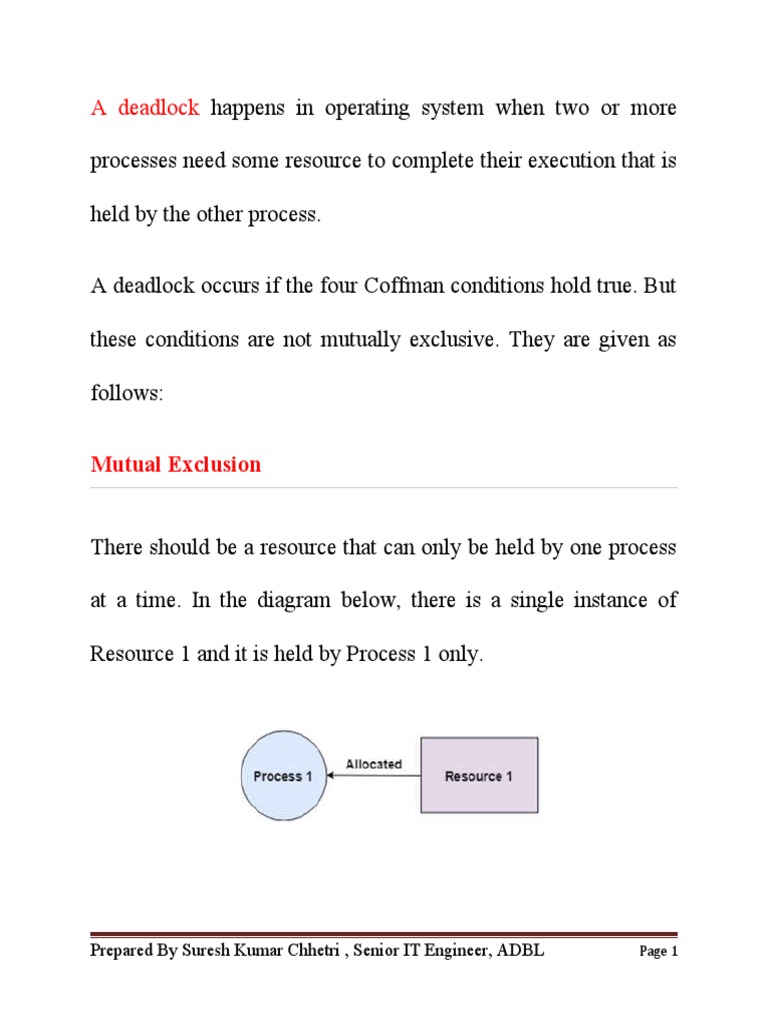 An In Depth Explanation Of Deadlock Causes Conditions And Methods Of Prevention And
