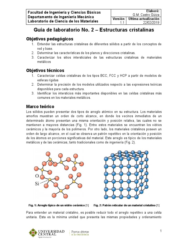 Estructuras Cristalinas - Completa | PDF | Estructura cristalina ...
