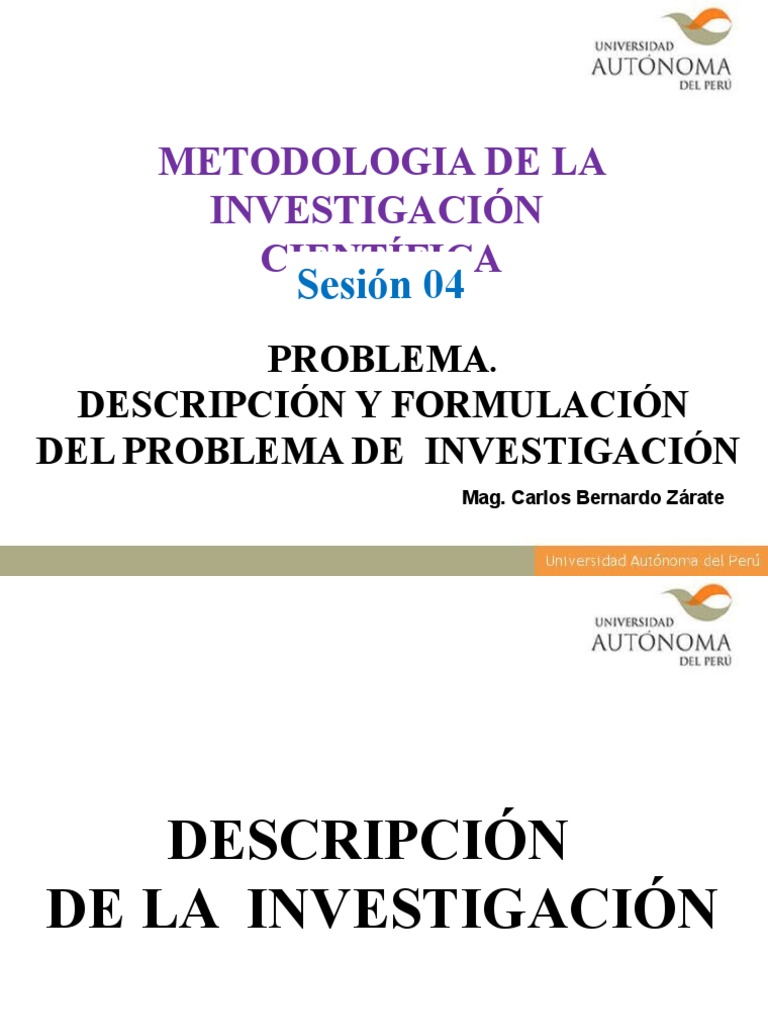 Sesión 04 Problema, Descripción y Formulación Del Problema | PDF ...