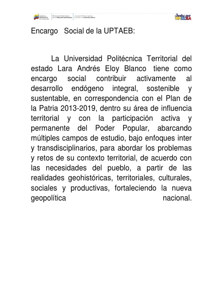 Encargo Social de La UPTAEB | PDF