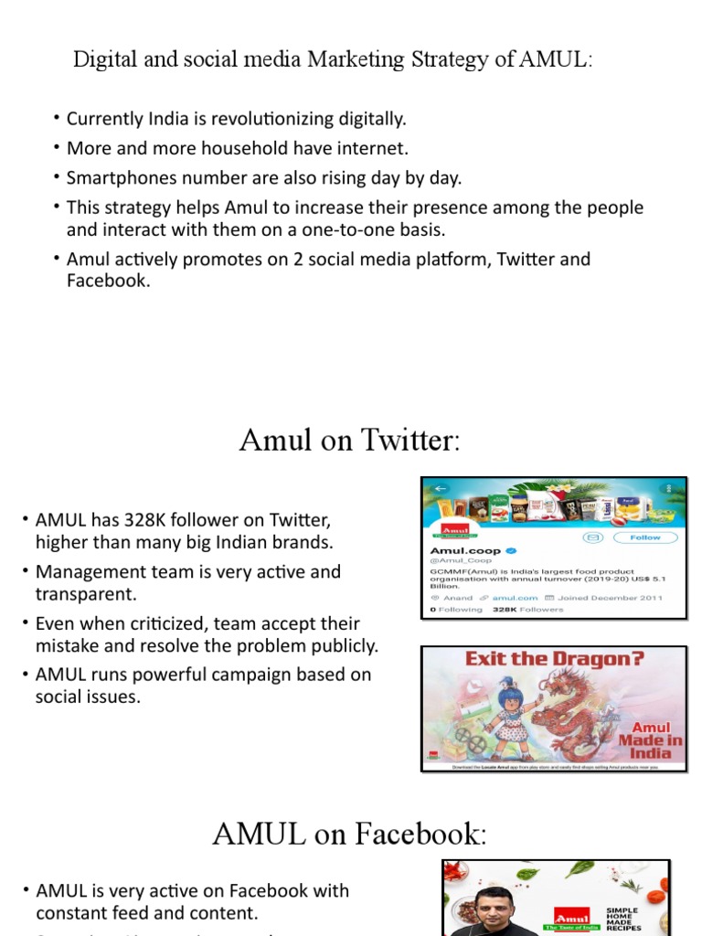 Digital and Social Media Marketing Strategy of AMUL | PDF