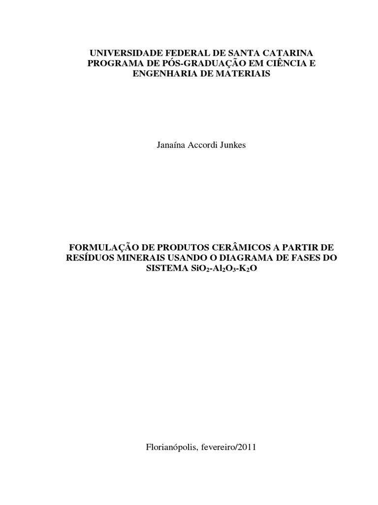 Waste-Based Ceramic Formulations via SiO2-Al2O3-K2O Phase Diagram | PDF ...