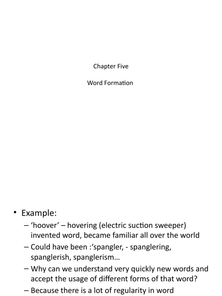 Chapter Five Word Formation | PDF | Word | Adjective