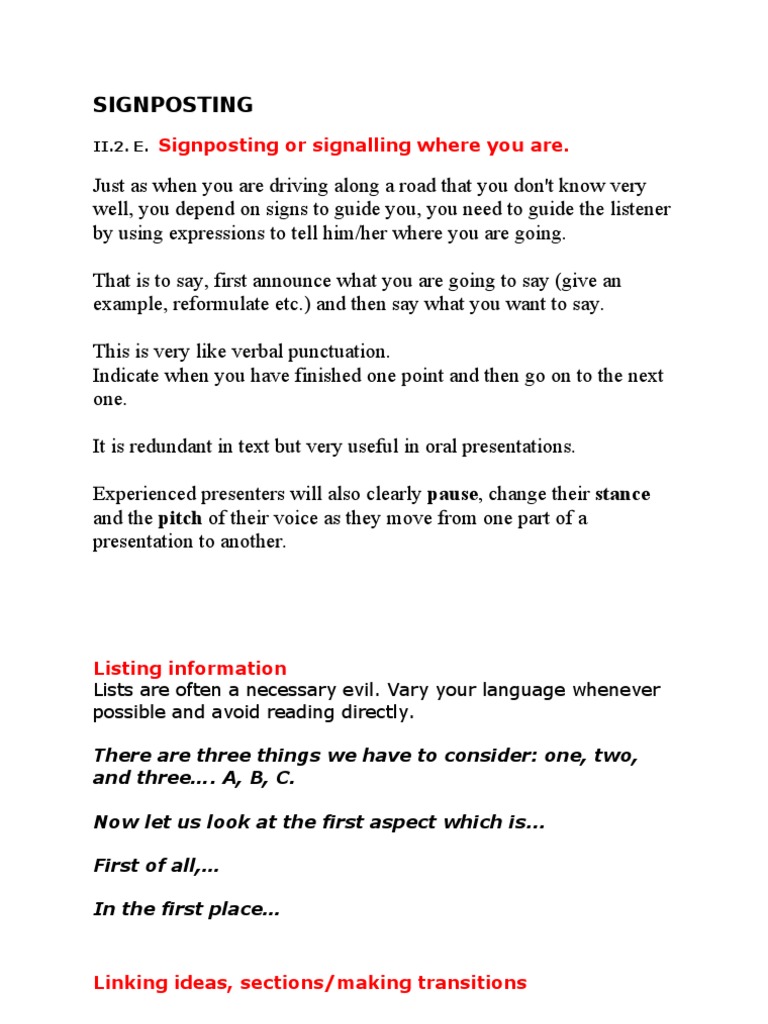 Signposting: Signposting or Signalling Where You Are | PDF | Human ...