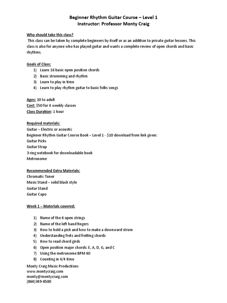 Beginner Rhythm Guitar Lessons | PDF | Guitars | Musical Forms