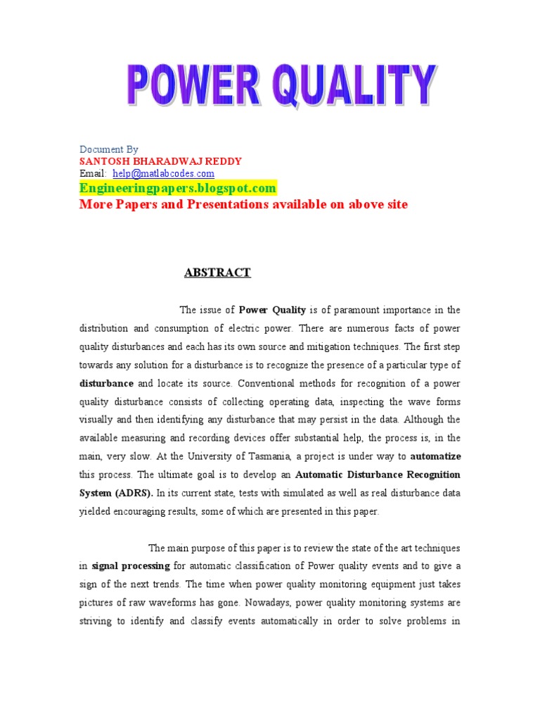 Power Quality Techniques | PDF | Root Mean Square | Electric Power