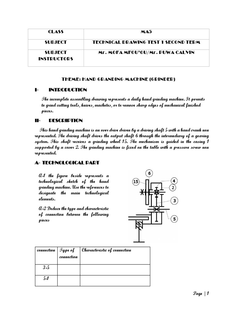 Test MA5-Technical Drawing | PDF | Machines | Screw