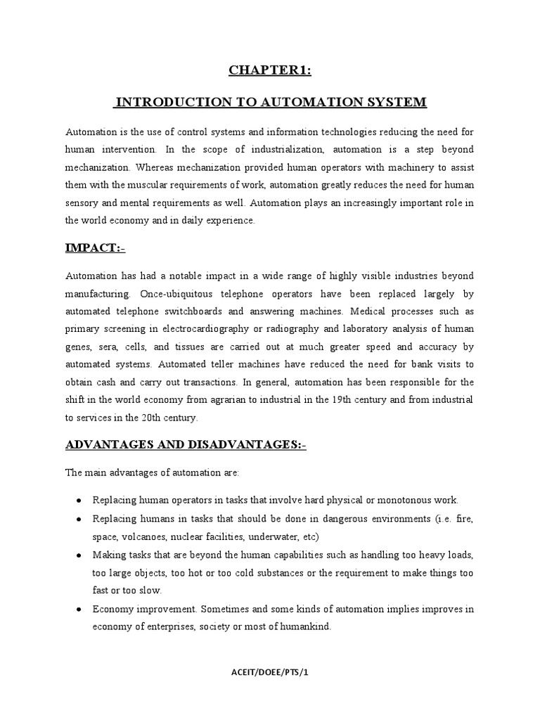 Introduction To Automation System: Impact | PDF | Programmable Logic ...