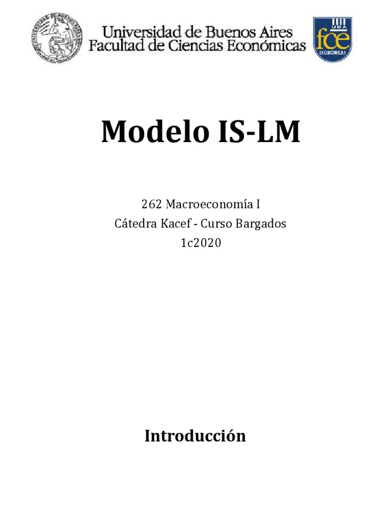 Modelo Is LM | PDF | Mercado (economía) | Dinero