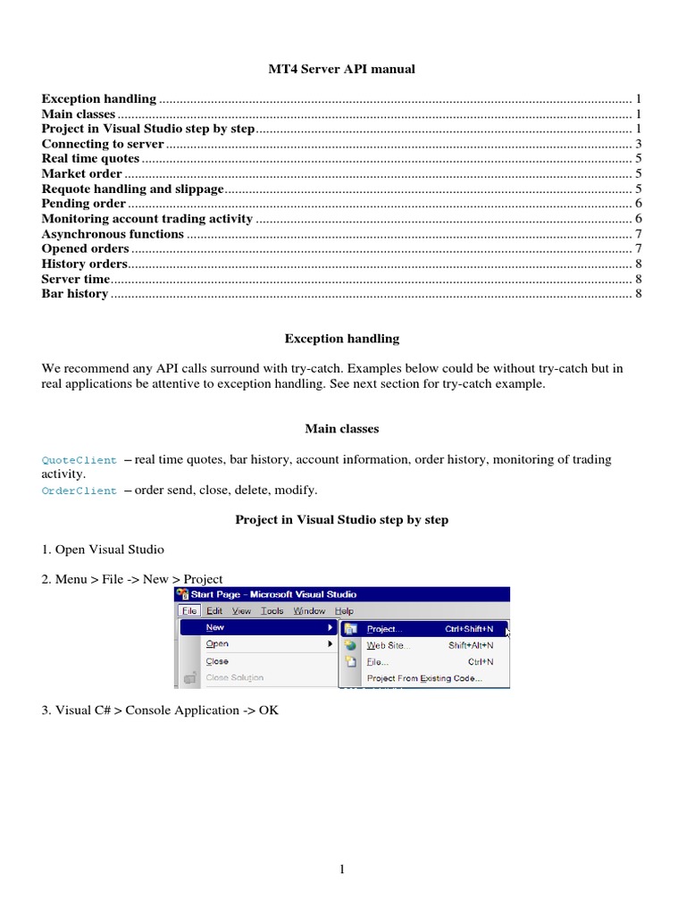 MT4 Server API | PDF | Command Line Interface | Server (Computing)