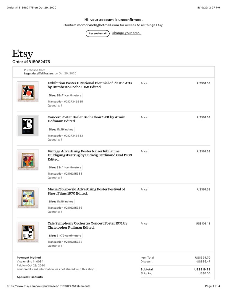 Etsy | PDF | Etsy | Receipt