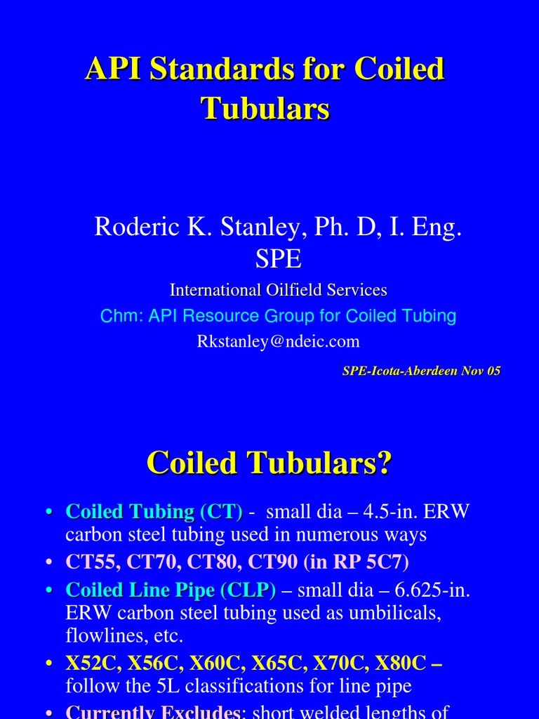 API Standards for Coiled Tubulars | PDF | Nondestructive Testing | Pipe ...