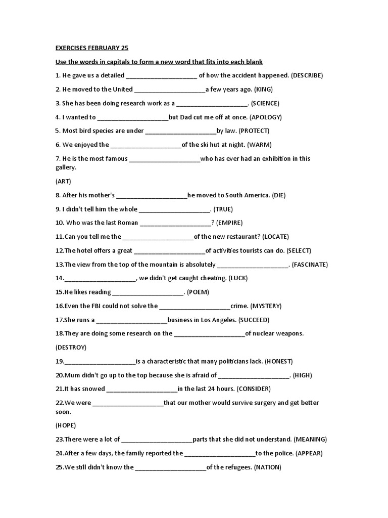Exercises February 27 | PDF