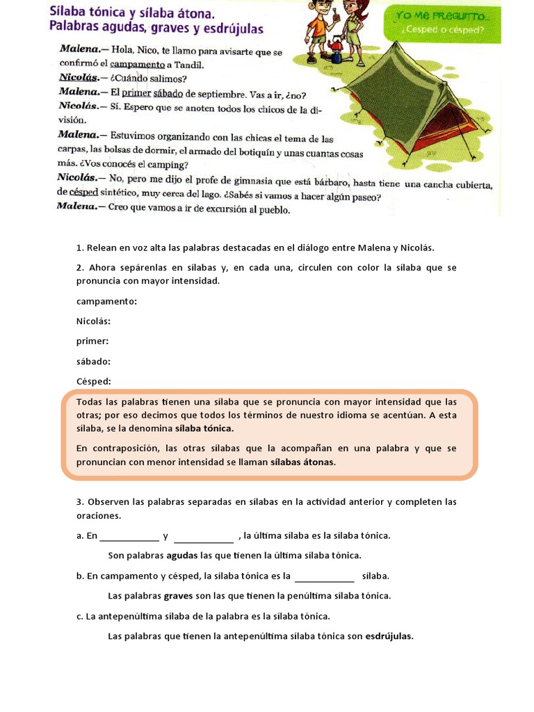 Palabras Agudas, Graves y Esdrújulas | PDF