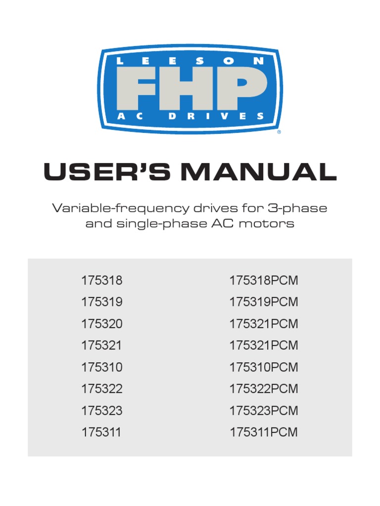 Leeson Variable-Frequency Drive Manual | PDF | Electric Motor ...
