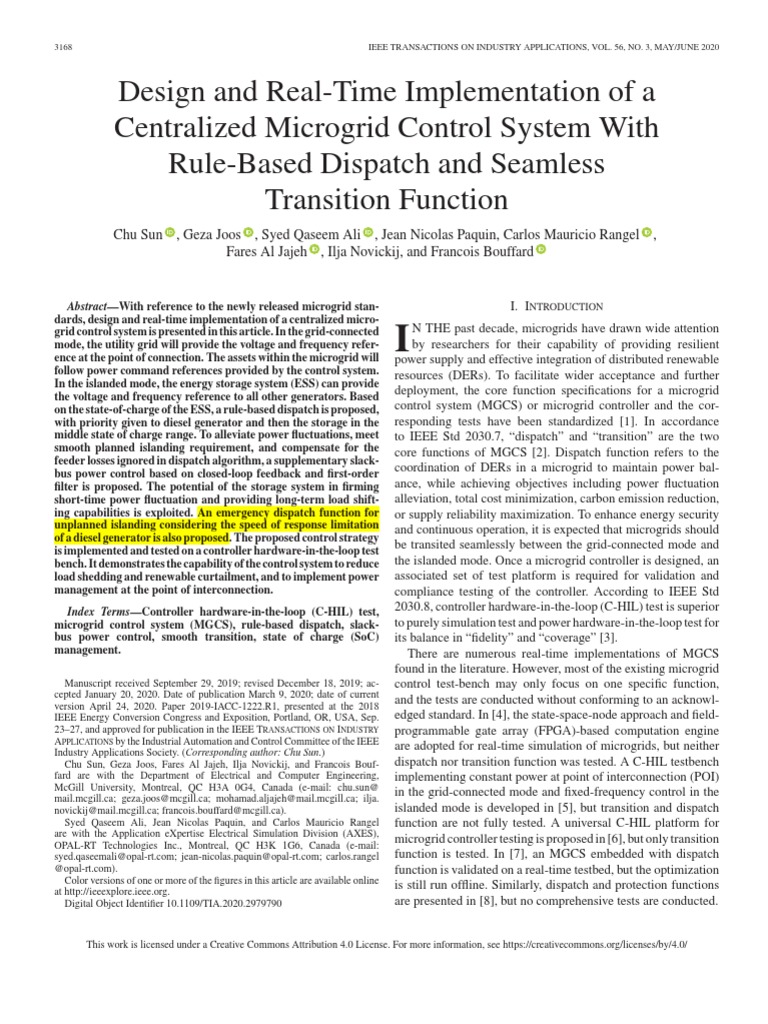 Design and Real-Time Implementation of A Centralized Microgrid Control System With Rule-Based ...