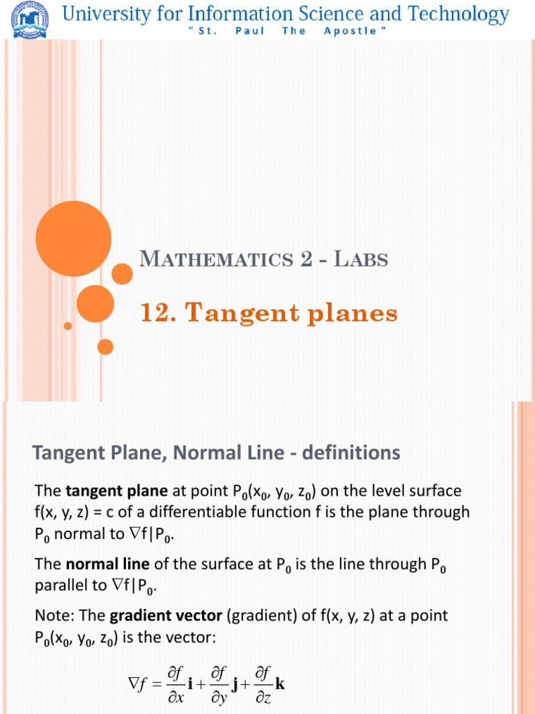 Tangent Planes | PDF | Tangent | Plane (Geometry)