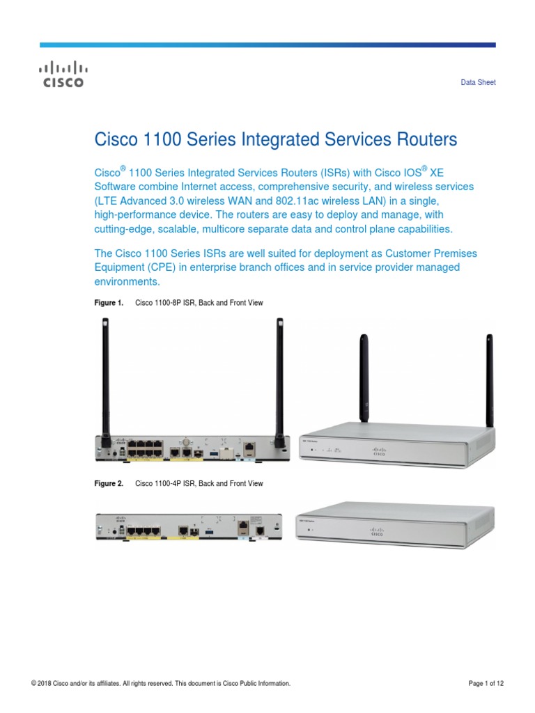 Cisco 1100 Series Integrated Services Routers: Figure 1. Cisco 1100-8P ...