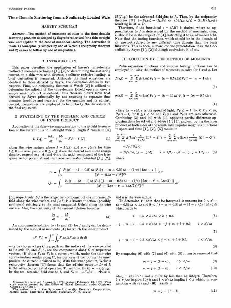 Time-Domain Scattering in Nonlinear Wires | PDF | Refractive Index | Mirror