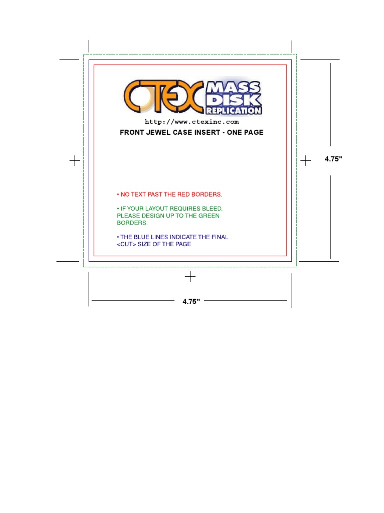 Front Jewel Case Insert - One Page | PDF