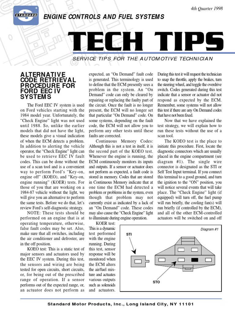Engine Controls and Fuel Systems: Alternative Code Retrieval Procedure ...