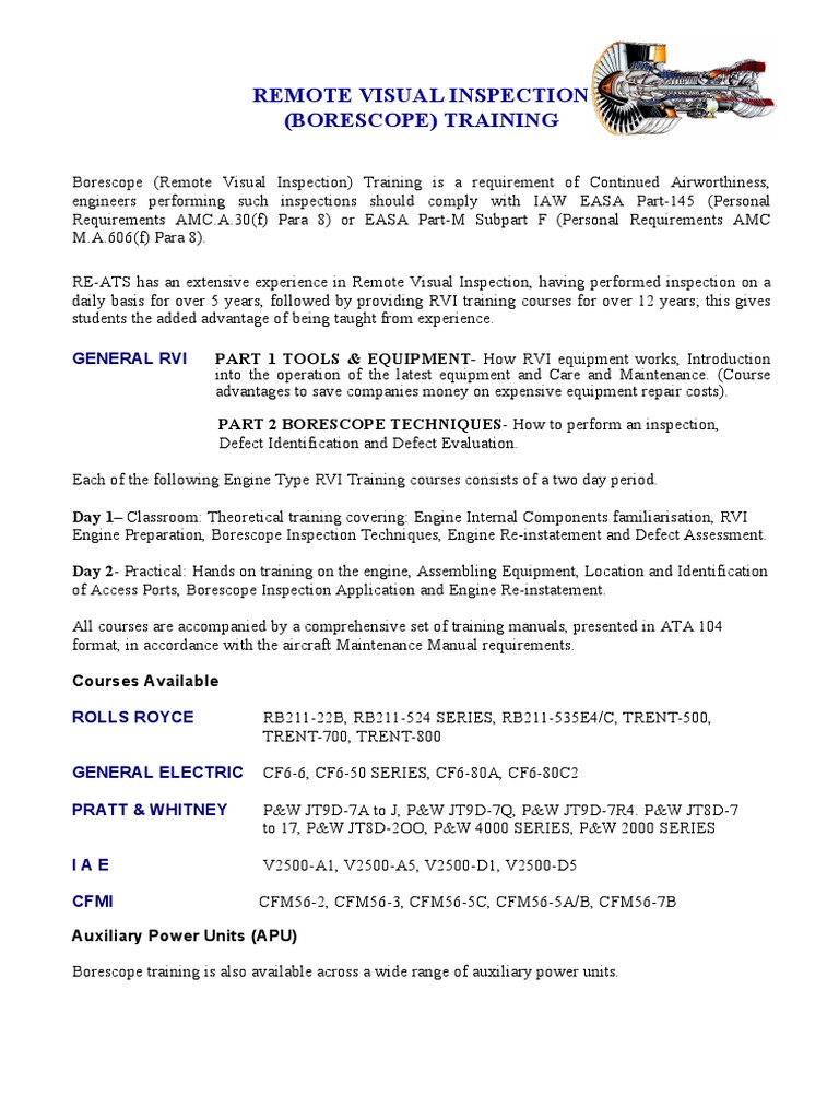 Borescope Training for Aviation | PDF