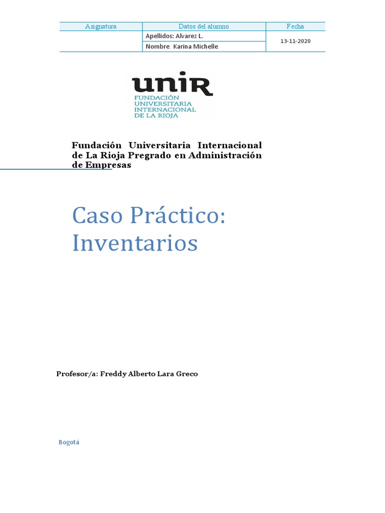 caso práctico inventarios 1 | PDF | Inventario | Bancos