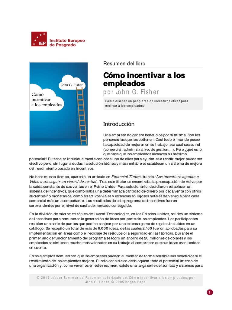 Como Incentivar A Los Empleados | PDF | Salario | Motivación