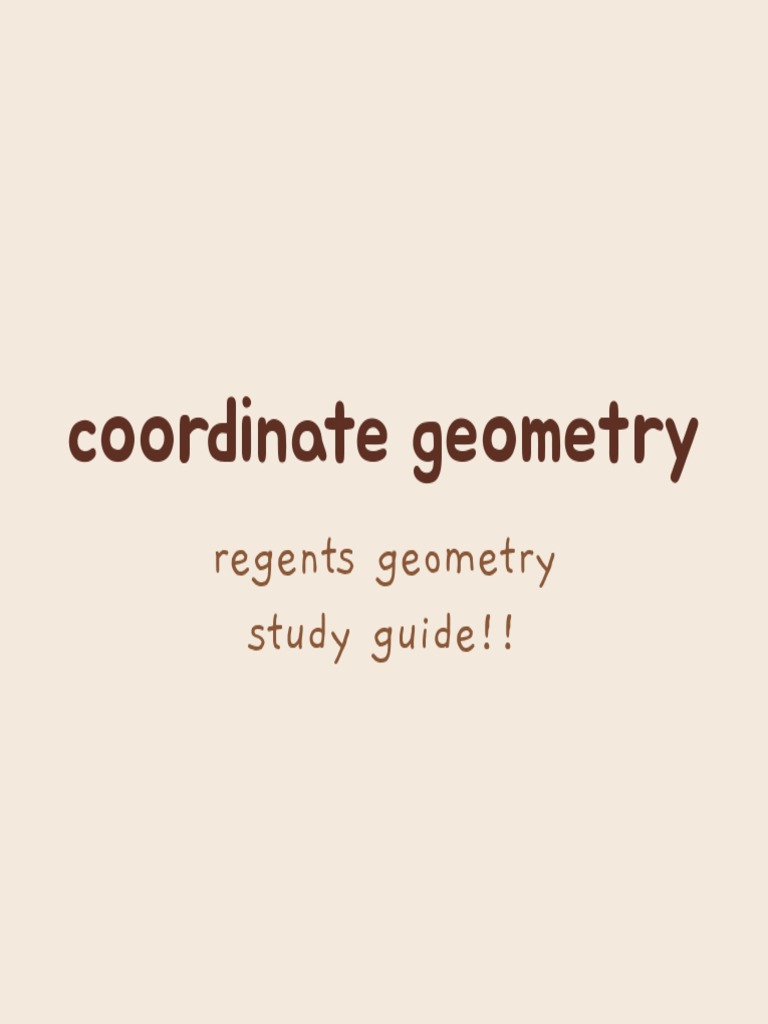 Coordinate Geometry Study Guide | PDF | Slope | Cartesian Coordinate System
