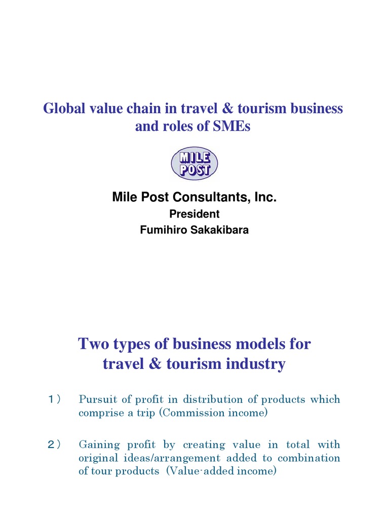 Global value chains in the travel and tourism industry and the role of ...